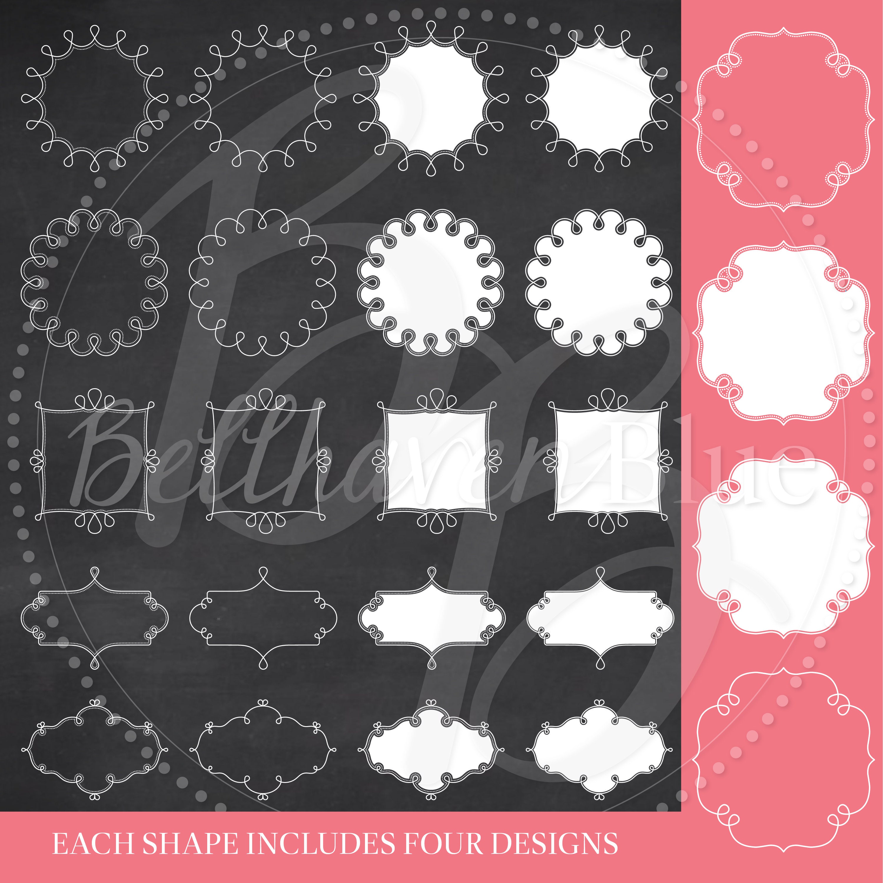 Doodle Frame Clip Art, 88 PNG Images, Transparent Background, Digital ...