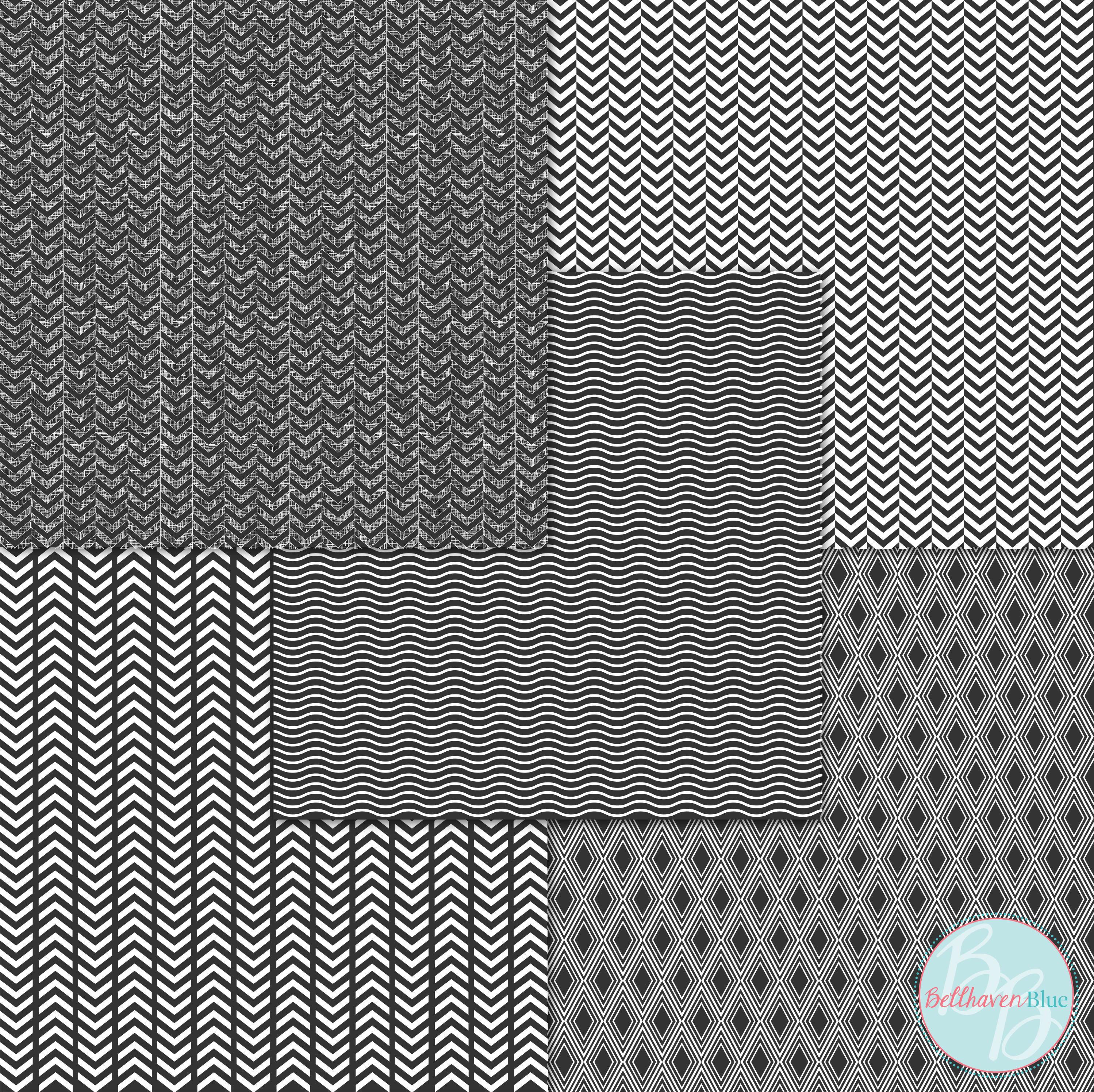 Chevron (and More) Overlay Digital Paper, 28 PNG Files, EPS Vector ...