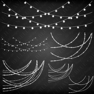 Chalkboard String Light & Garland Clipart, Instant Download, Chalk ...