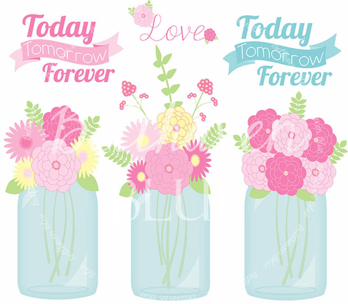 Summer Love Glass Jar Clipart - Etsy