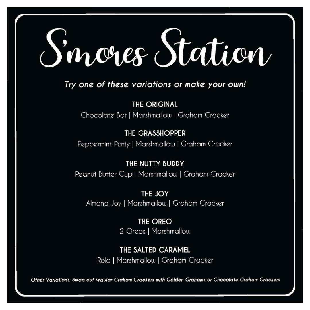 S'mores Station Recipe Sign - Etsy