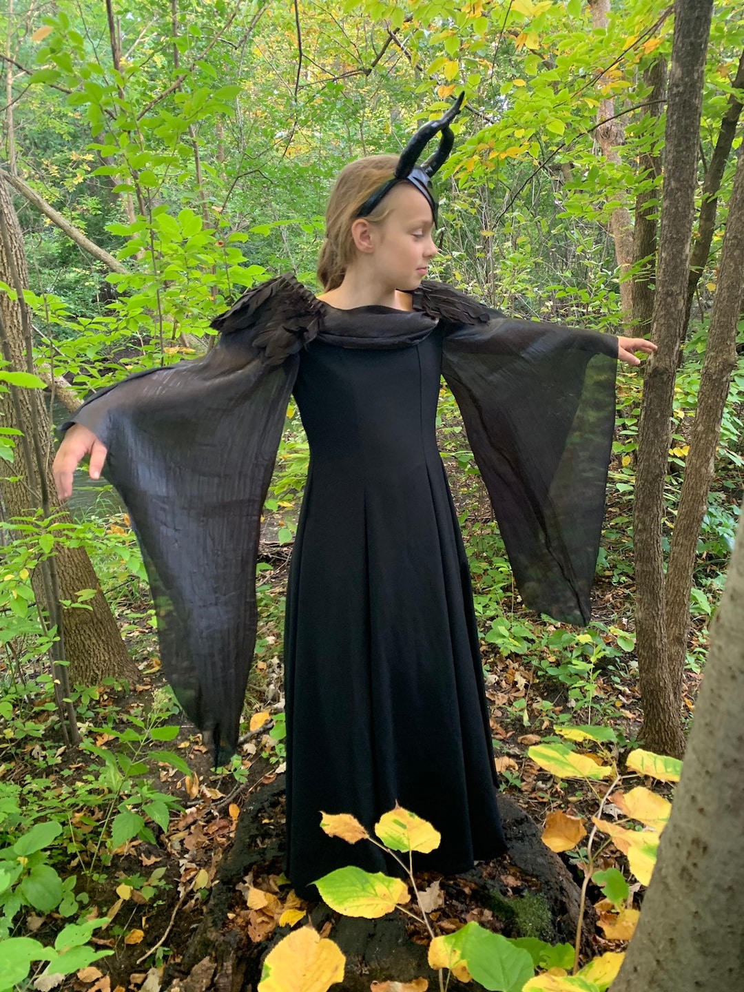 Maleficent Costume for Girls - Etsy