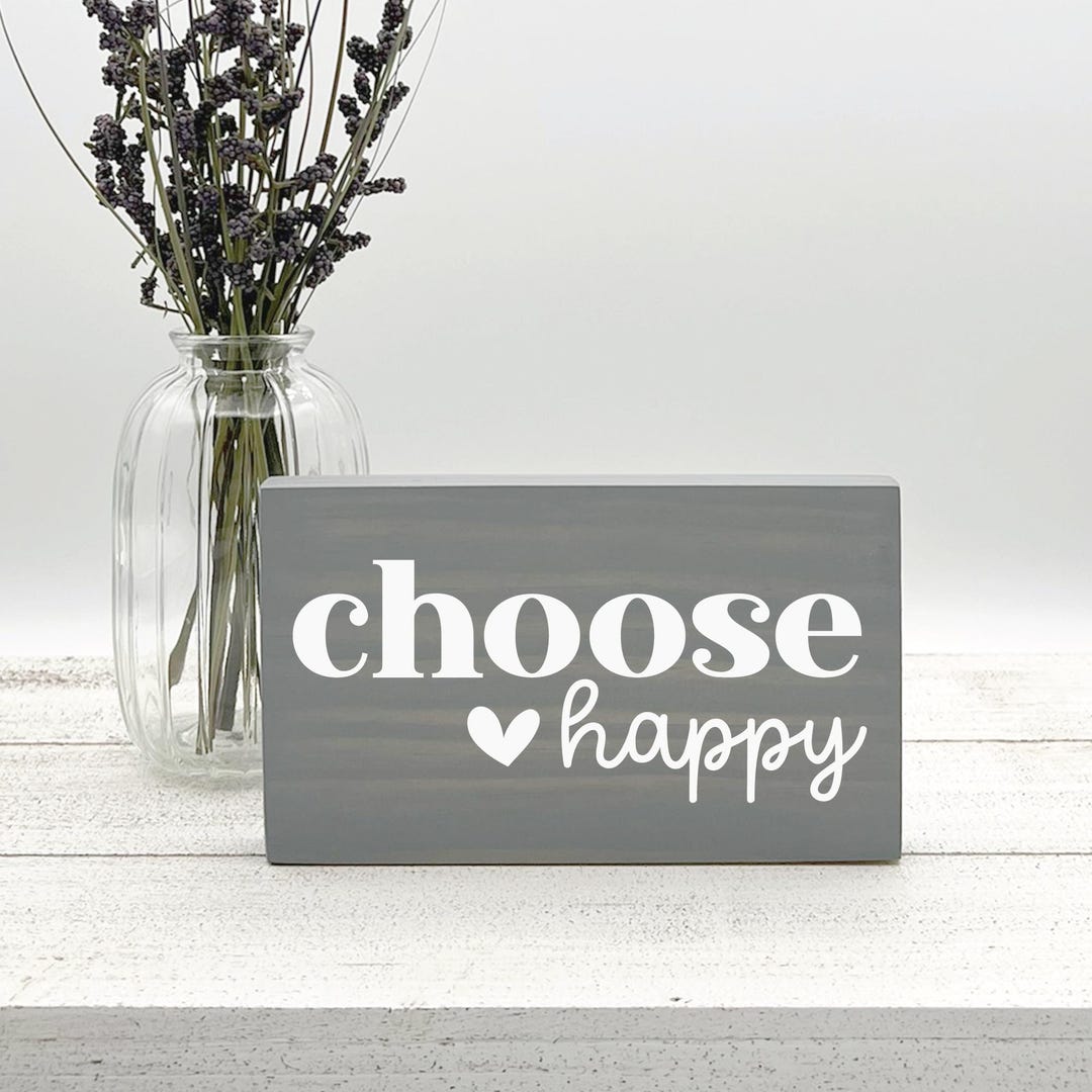 Choose Happy Mini Wood Sign – Inspirational Desk Decor, Motivational ...