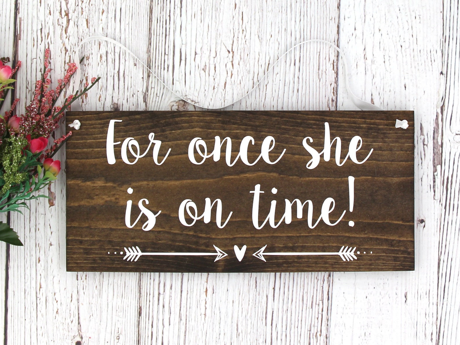 Rustic Hand Painted Wood Wedding Sign for Once She is on - Etsy