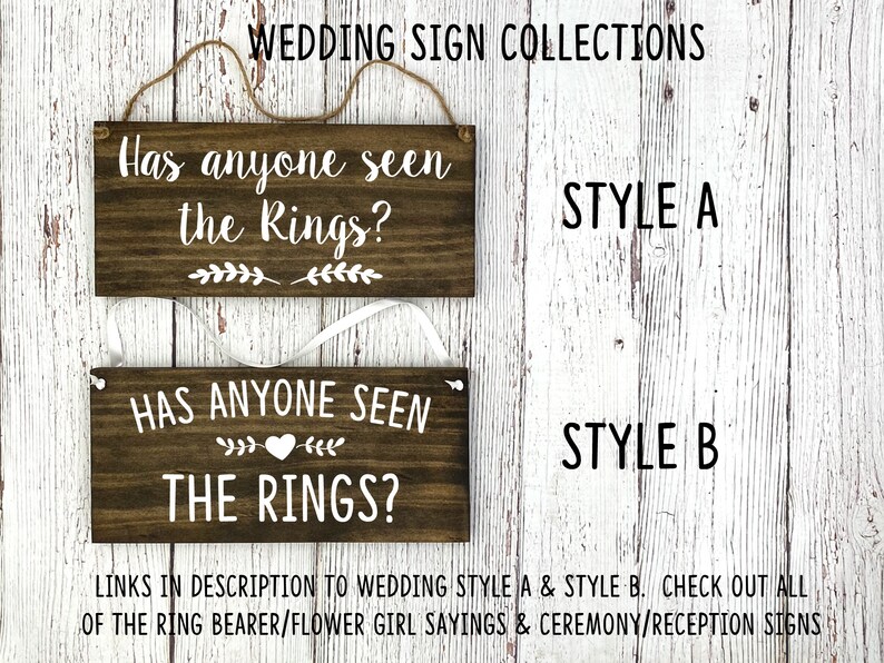 Rustic Hand Painted Wood Wedding Sign Ring Security Ring - Etsy