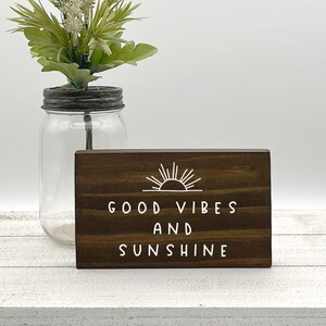 Good Vibes and Sunshine Mini Wood Sign, Beach Decor, Lake House Decor ...
