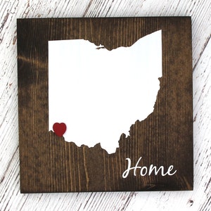All States Available, Rustic Hand Painted home State Wood Sign, Ohio ...