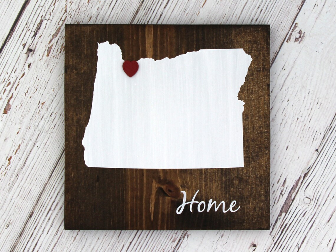 Oregon State Home Sign All States Available Rustic Hand - Etsy