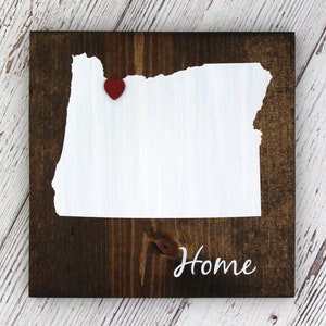 Oregon State Home Sign, All States Available, Rustic Hand Painted home ...