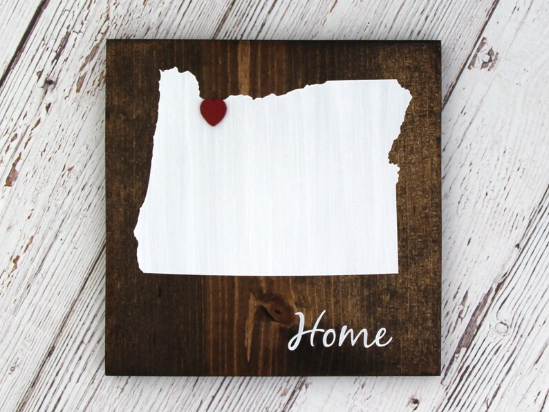 Oregon State Home Sign All States Available Rustic Hand - Etsy