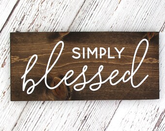 Simply Blessed Wood Sign | Etsy