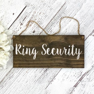 Rustic Hand Painted Wood Wedding Sign, Ring Security, Ring Bearer Sign ...