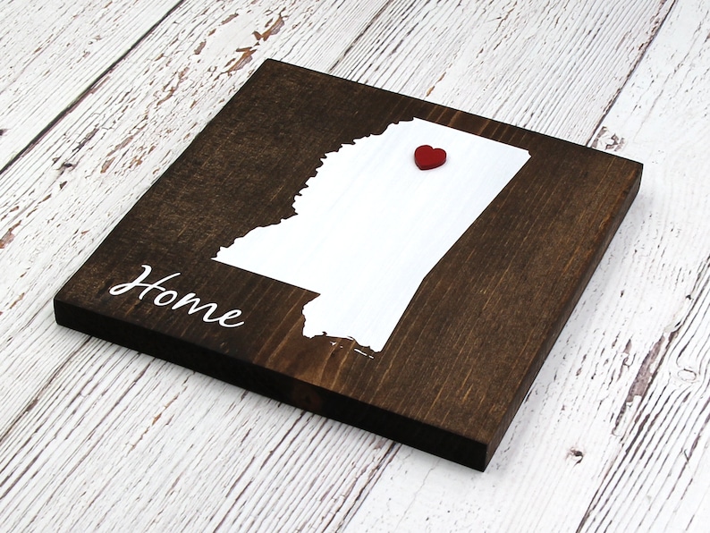 Mississippi State Home Sign All States Available Rustic Hand - Etsy