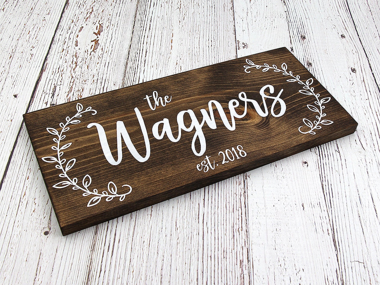 Personalized Rustic Hand Painted Wood Sign Family Name Sign - Etsy