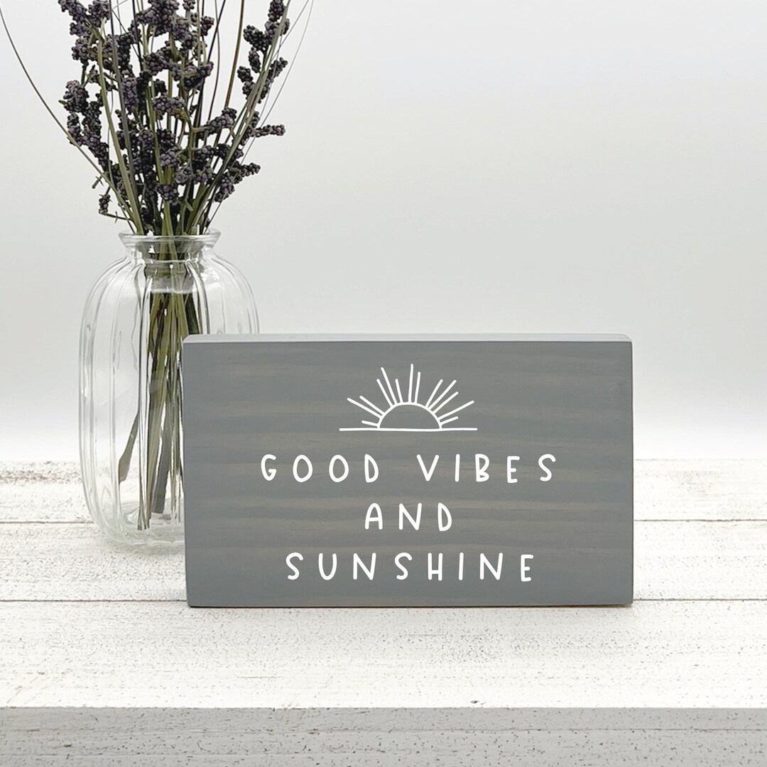 Good Vibes and Sunshine Mini Wood Sign, Beach Decor, Lake House Decor ...