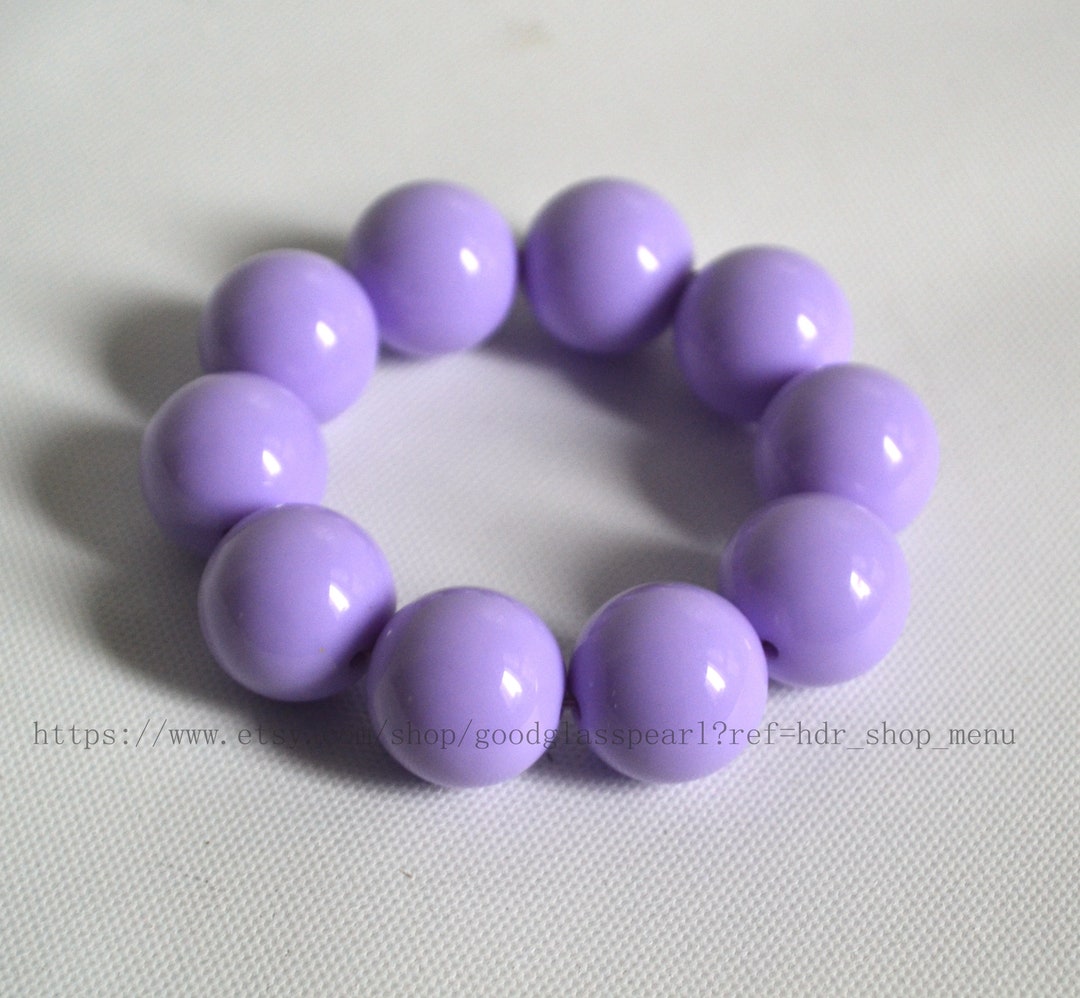 20mm Light Purple Beads Bracelet, Big Purple Bracelets, Stretchy ...
