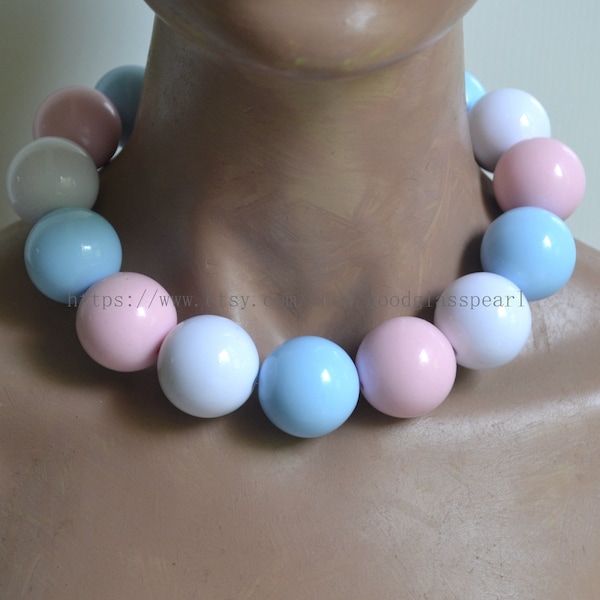 Large Bead Necklace - Etsy