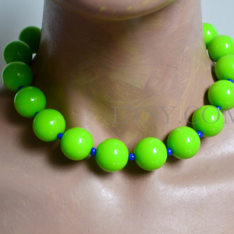Lime Green Necklace - Etsy