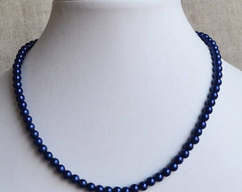 Navy blue necklace | Etsy