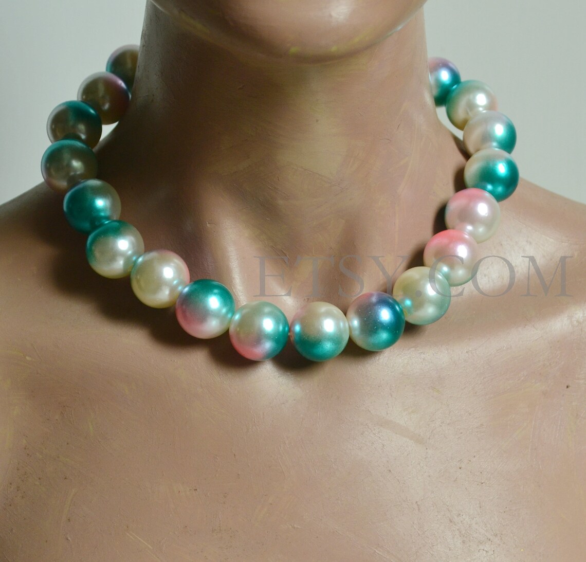 Mermaid Pearl Necklace20 Mm Faux Pearl Necklace High - Etsy
