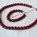 10mm Dark Red Pearl Set, Dark Red Pearl Necklace and Dark Red Pearl ...