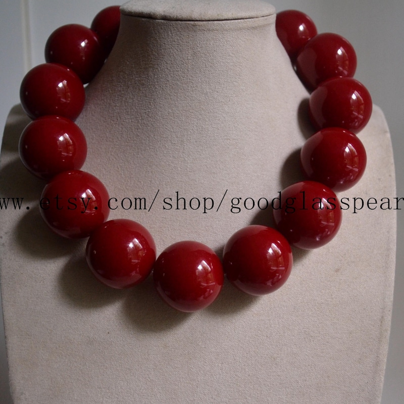 Red Statement Necklace - Etsy