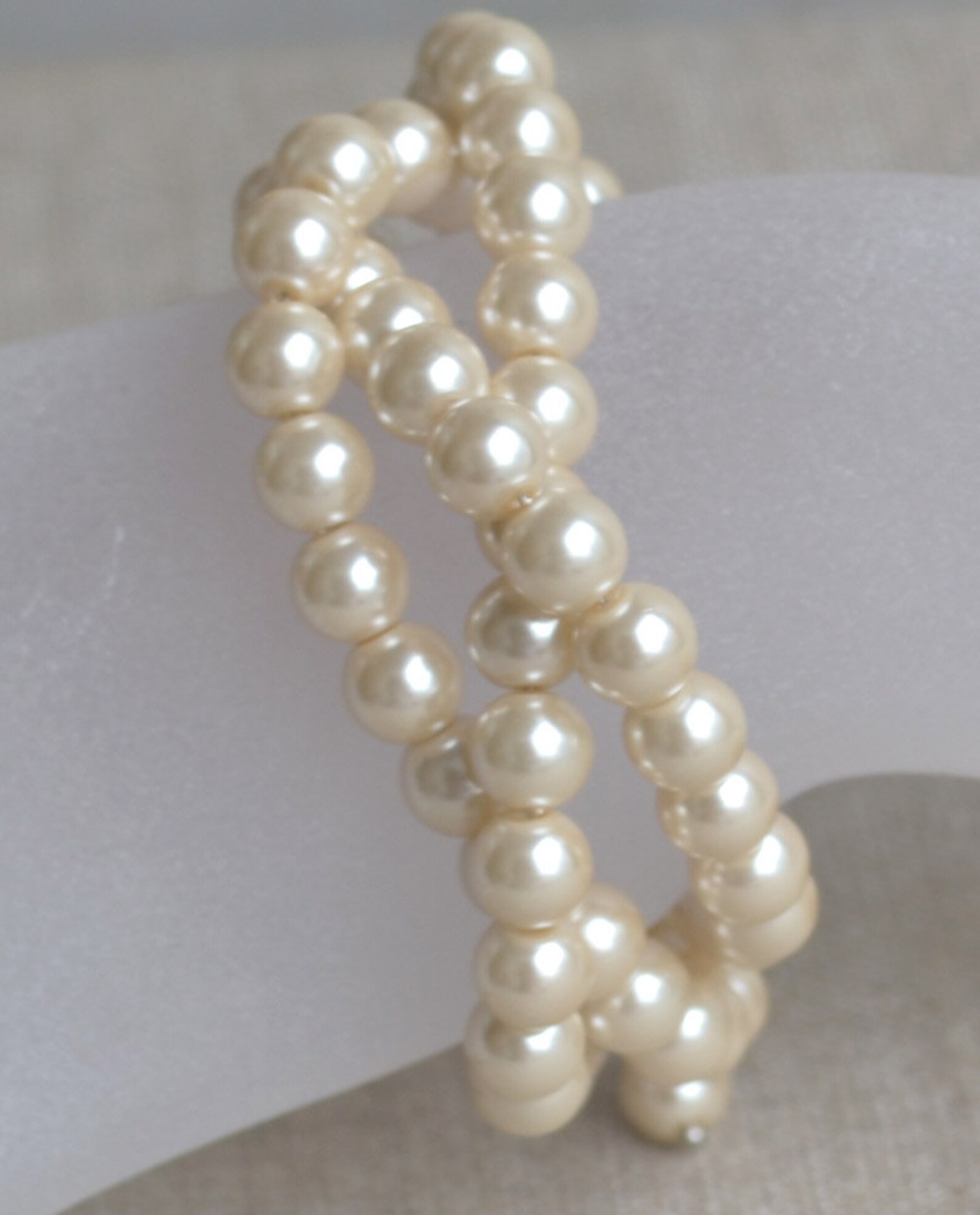 Champagne Pearl Bracelet,3 Strands Pearl Bracelet, Pearl Bracelet ...
