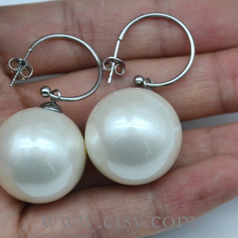 Extra Large Pearl Drop Earring - Etsy