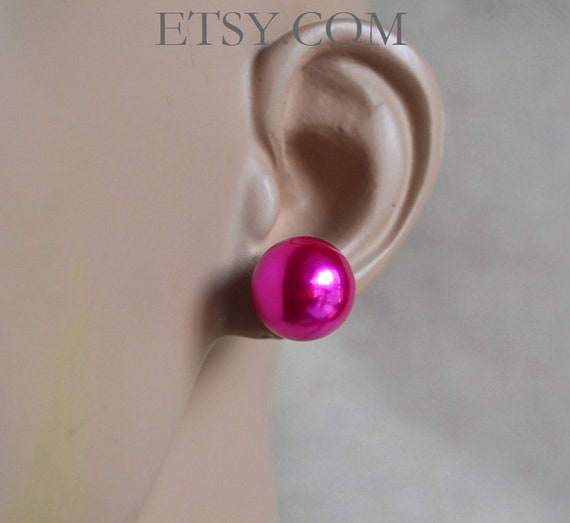 Large pink stud earrings store