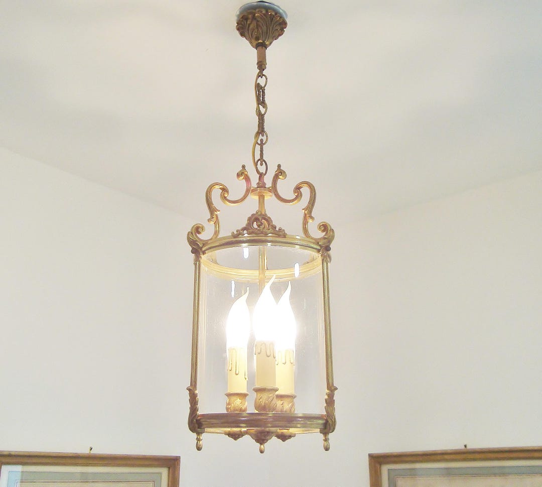 Vintage Entryway Lantern in Bronze French Rococo Style Hallway ...