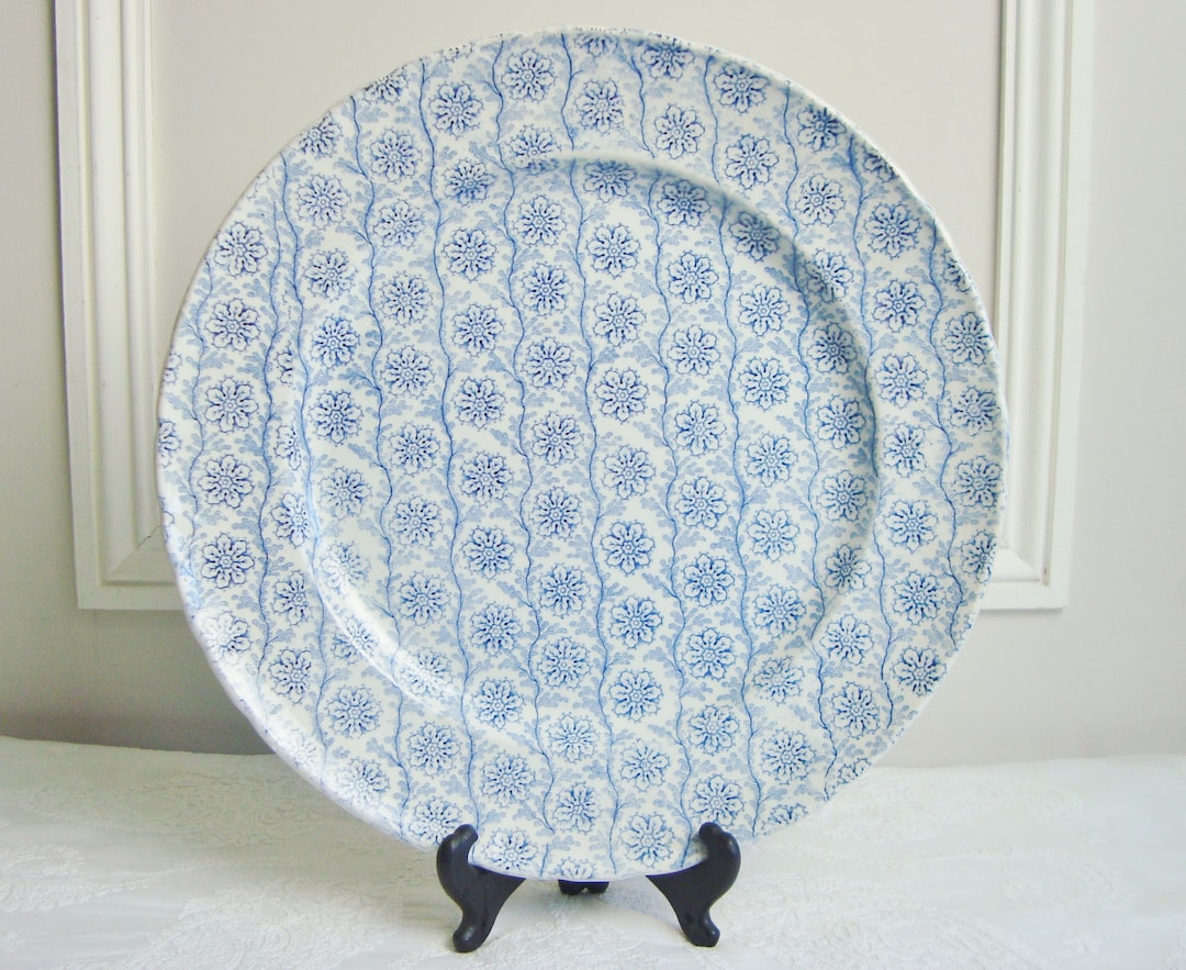 Antique Serving Platter Blue and White Table Decor From the 1840's ...