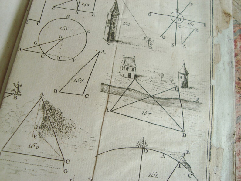 Antique French Math Book Circa 1800 Wrapped in a Manuscript - Etsy