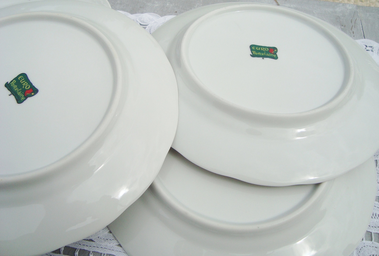 Set of 6 Vintage French Plates in White Porcelain With Pretty - Etsy