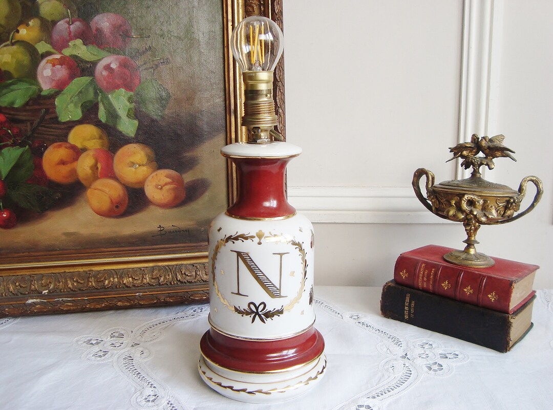 Vintage French Lamp Base With N Monogram Napoleon Style Decor With Bees ...