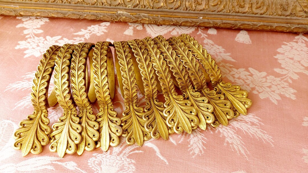 Rare Set of 10 Antique French Bronze Curtain Rings Empire Style 19th ...