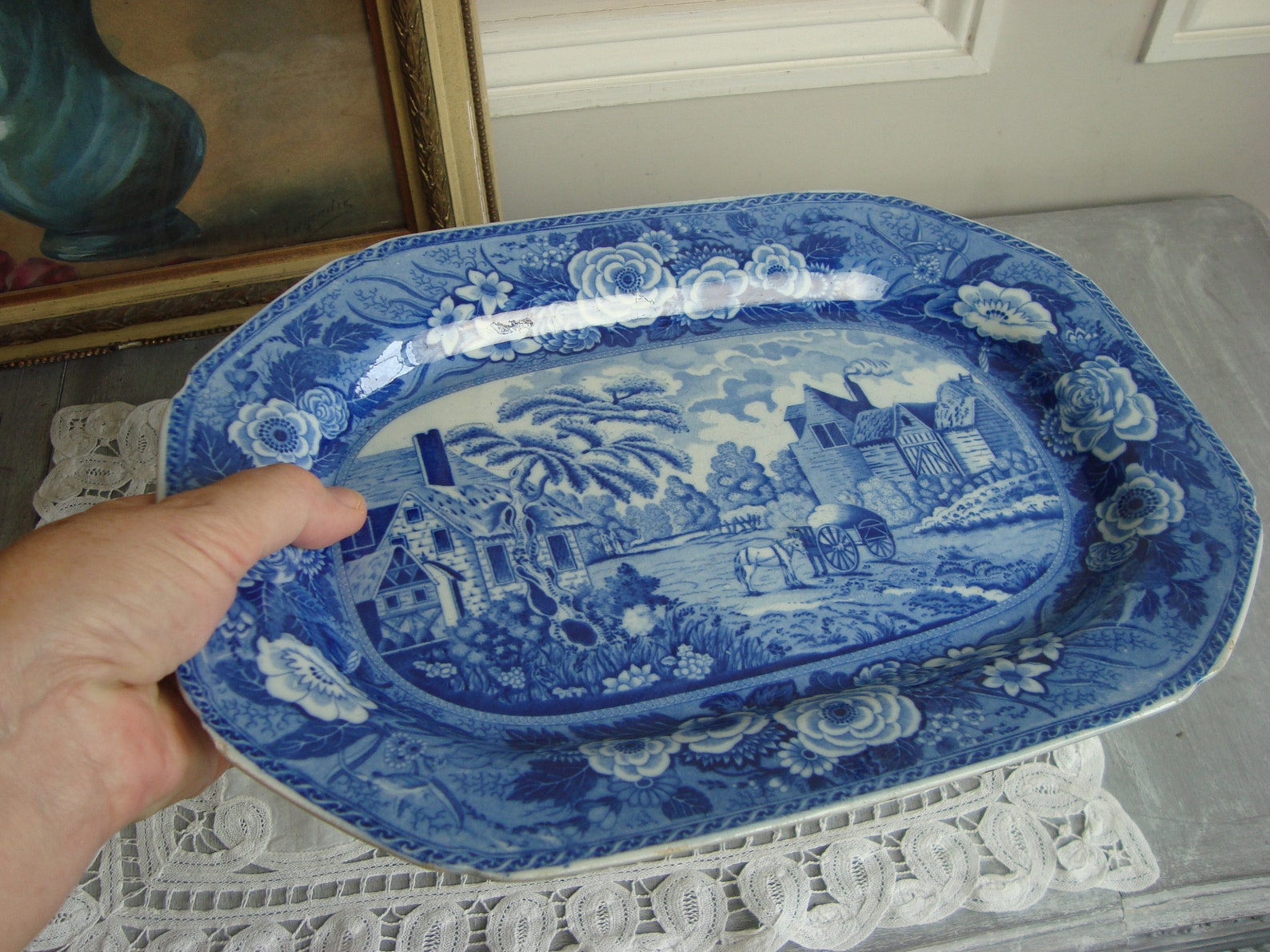 Antique Minton Platter Monk's Rock Design 1820's - Etsy