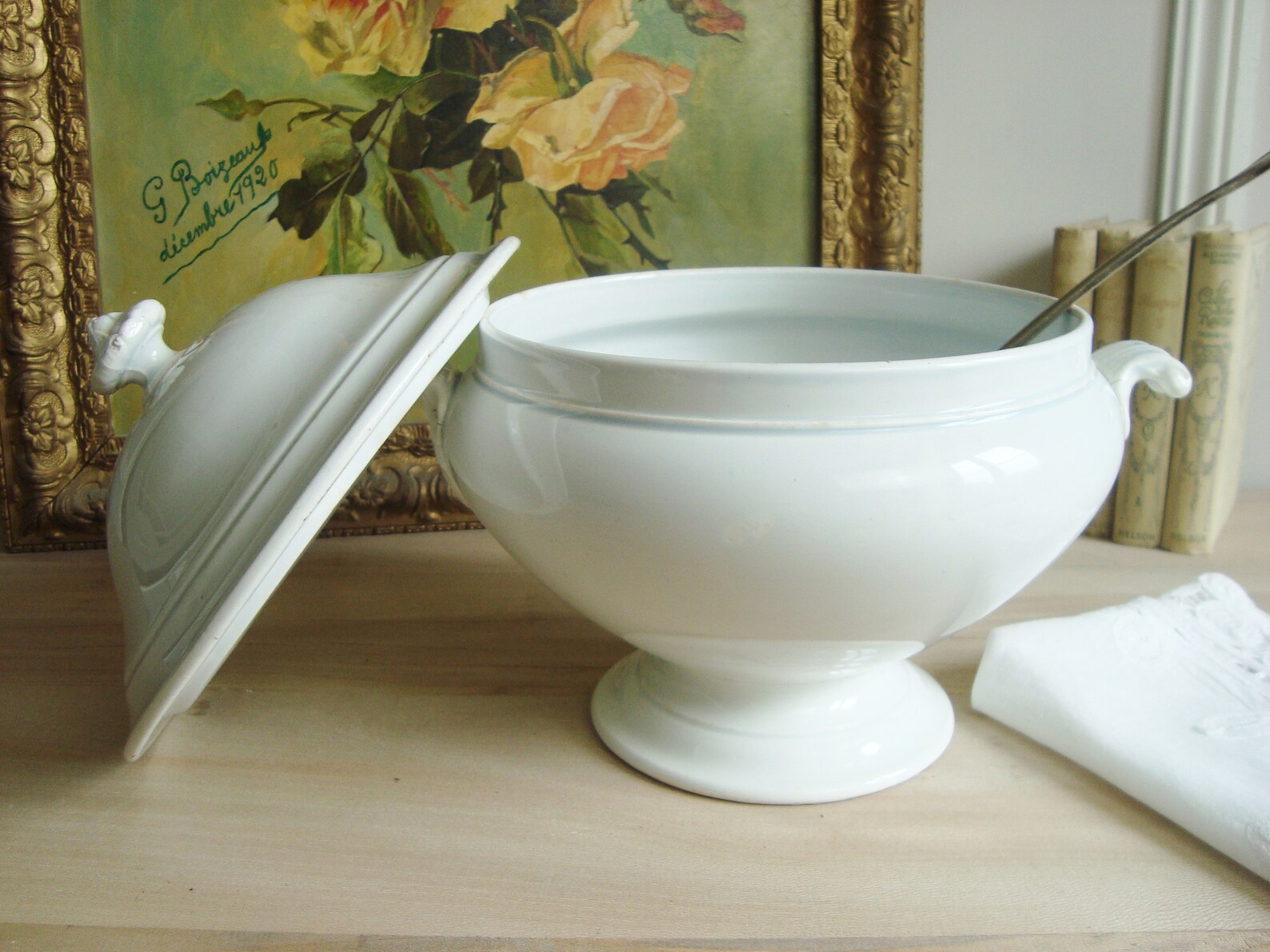 Antique French White Ironstone Tureen Stamped Creil Et - Etsy