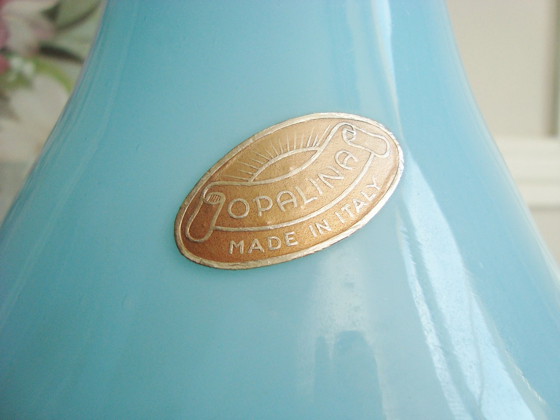 Large Italian Blue Opaline Vase From the 1960's Art Glass - Etsy