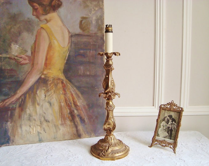 Vintage French Table Lamp With Palm Leaves Rococo Style Decor - Etsy