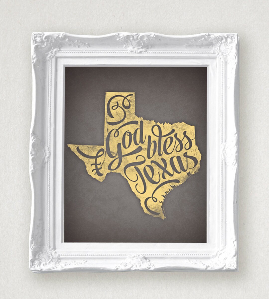 God Bless Texas State Print 8 X 10 - Etsy