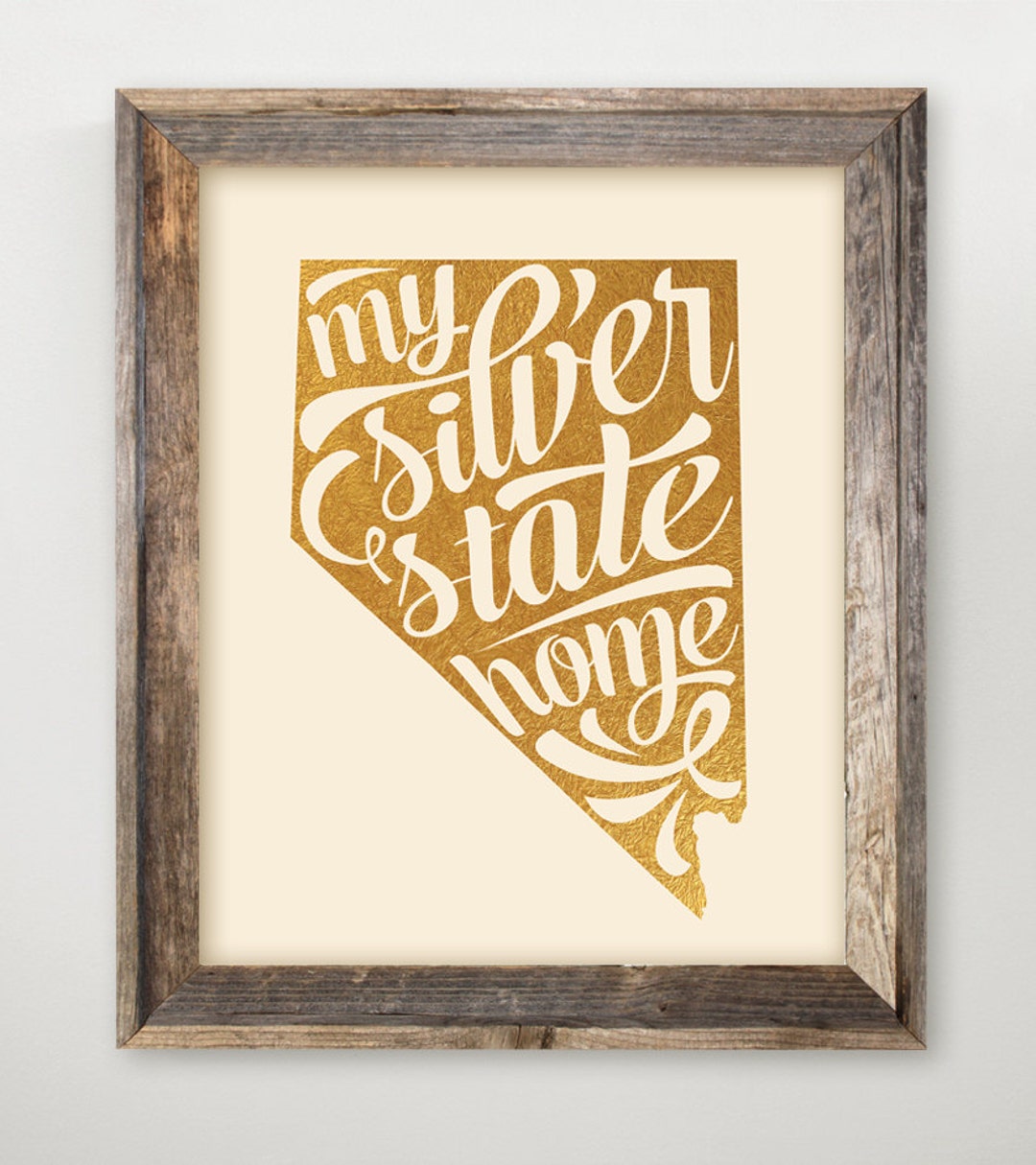Nevada My Silver State Home Faux Gold Foil State Print 8 X 10 - Etsy
