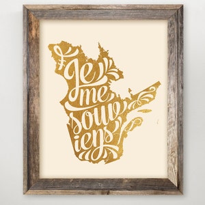 Quebec Printable • Je Me Souviens • Quebec Map Art • Province Map Art ...
