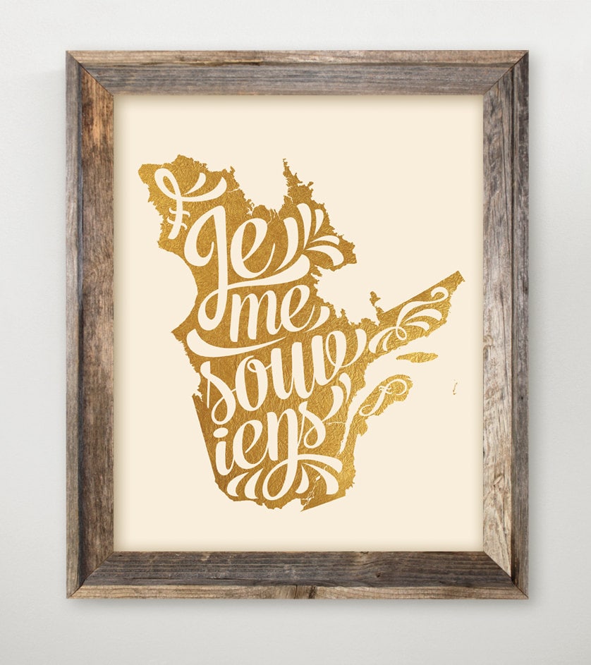 Quebec Printable Je Me Souviens Quebec Map Art Province | Etsy