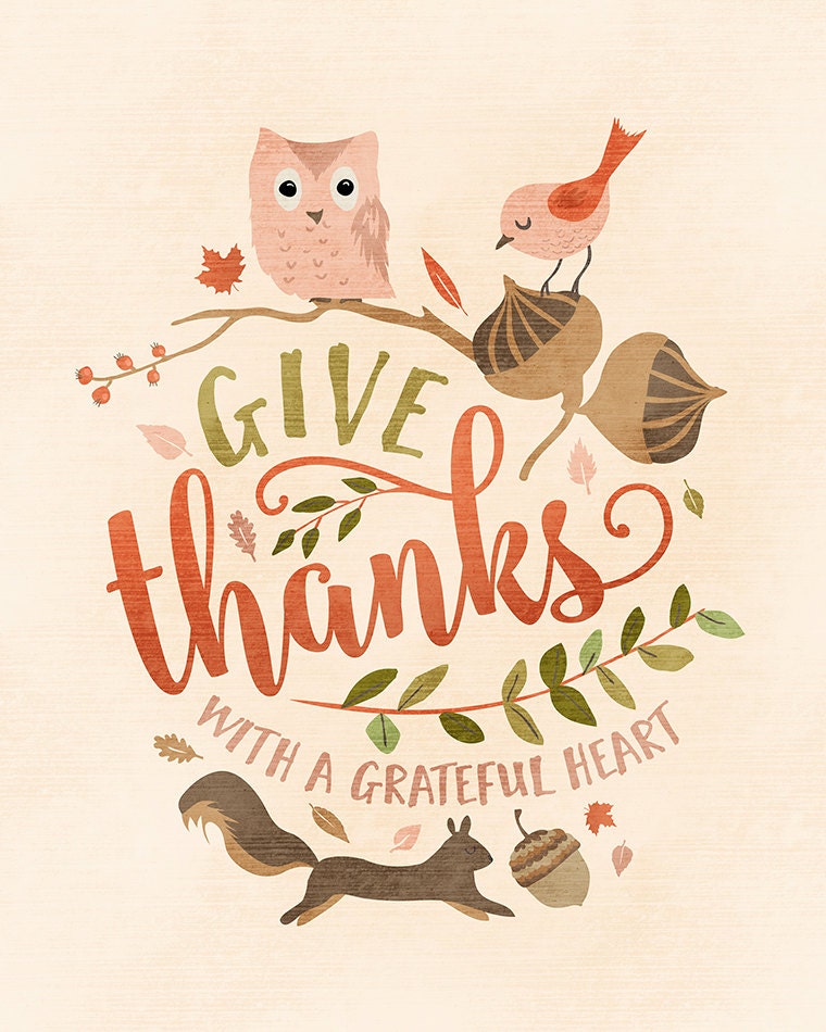 Give Thanks With a Grateful Heart Thanksgiving Printable - Etsy