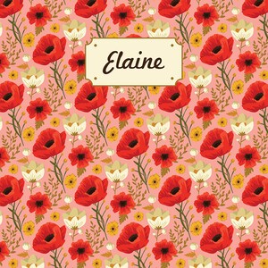 Poppy Pattern Custom Spiral Bound Notebook illustrated Subject Book ...