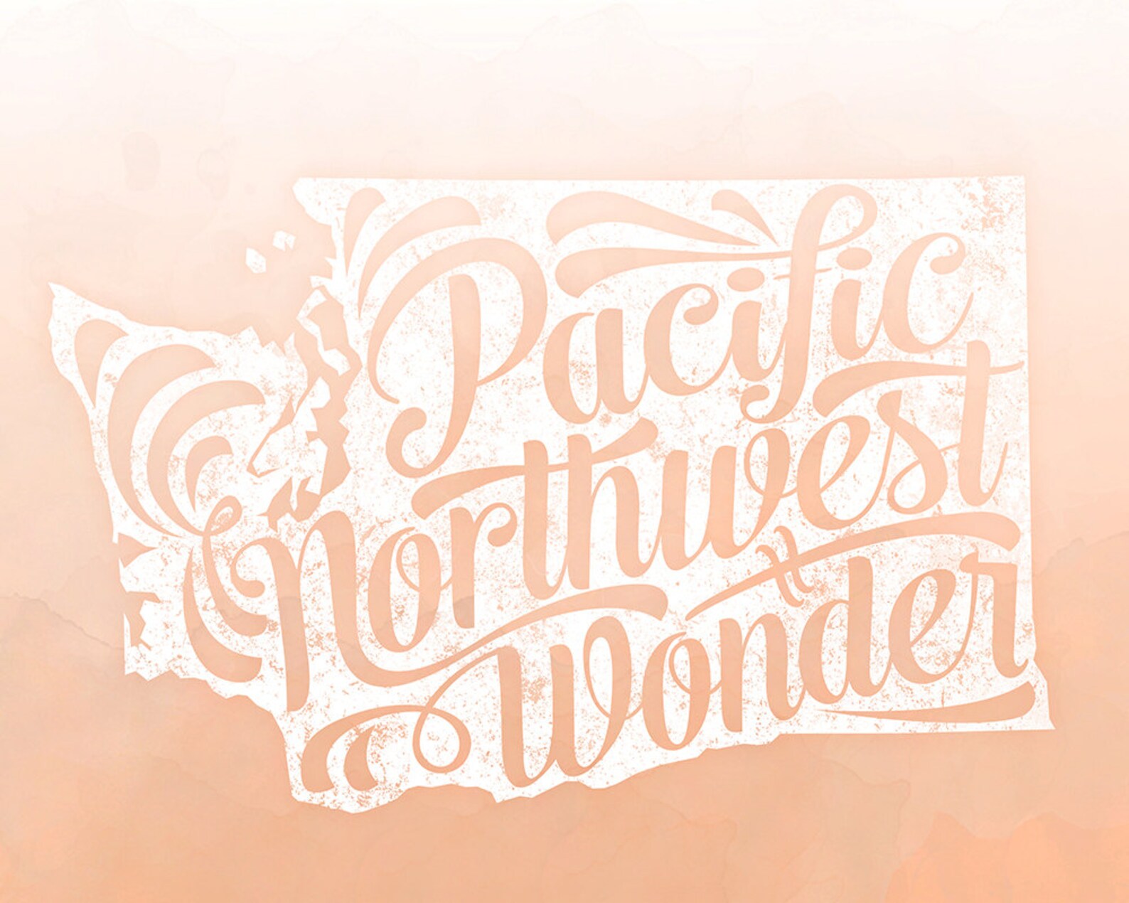 Washington State State Print Typography Printable Pacific | Etsy