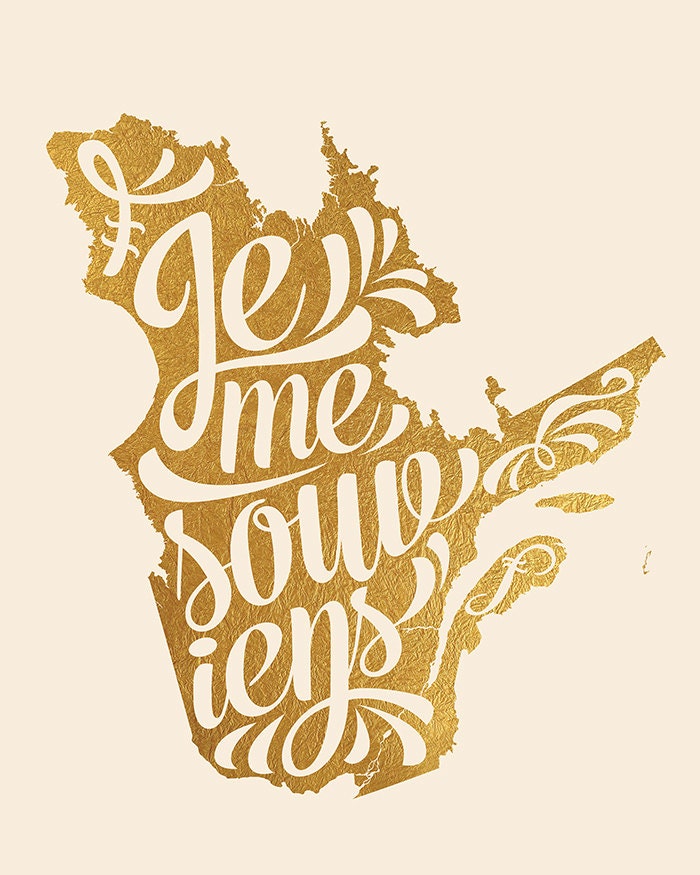 Quebec Printable Je Me Souviens Quebec Map Art Province | Etsy