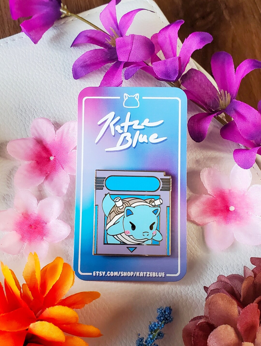 Cartridge Pocket Monster Water Turtle Enamel Pin - Etsy