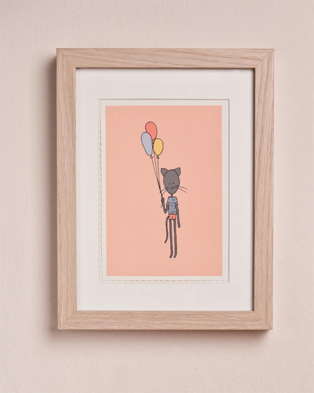 Silkscreen Print - Cat With Balloons - Etsy