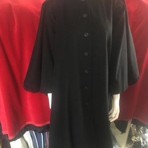 YSL 1960s/70s Redingote Highwayman Black Wool Cloak Yves Saint Laurent ...